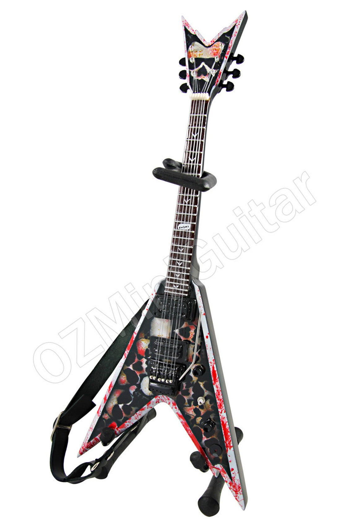 Miniature Guitar Dime USA Razorback V Skull - Etsy