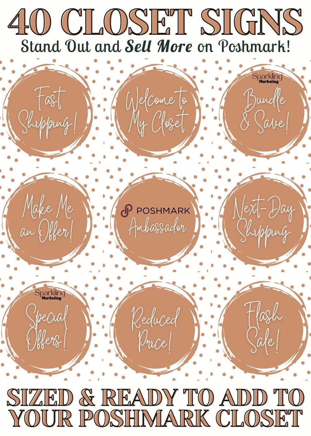 Poshmark Closet Signs, Instant Digital Download // Poshmark Seller ...
