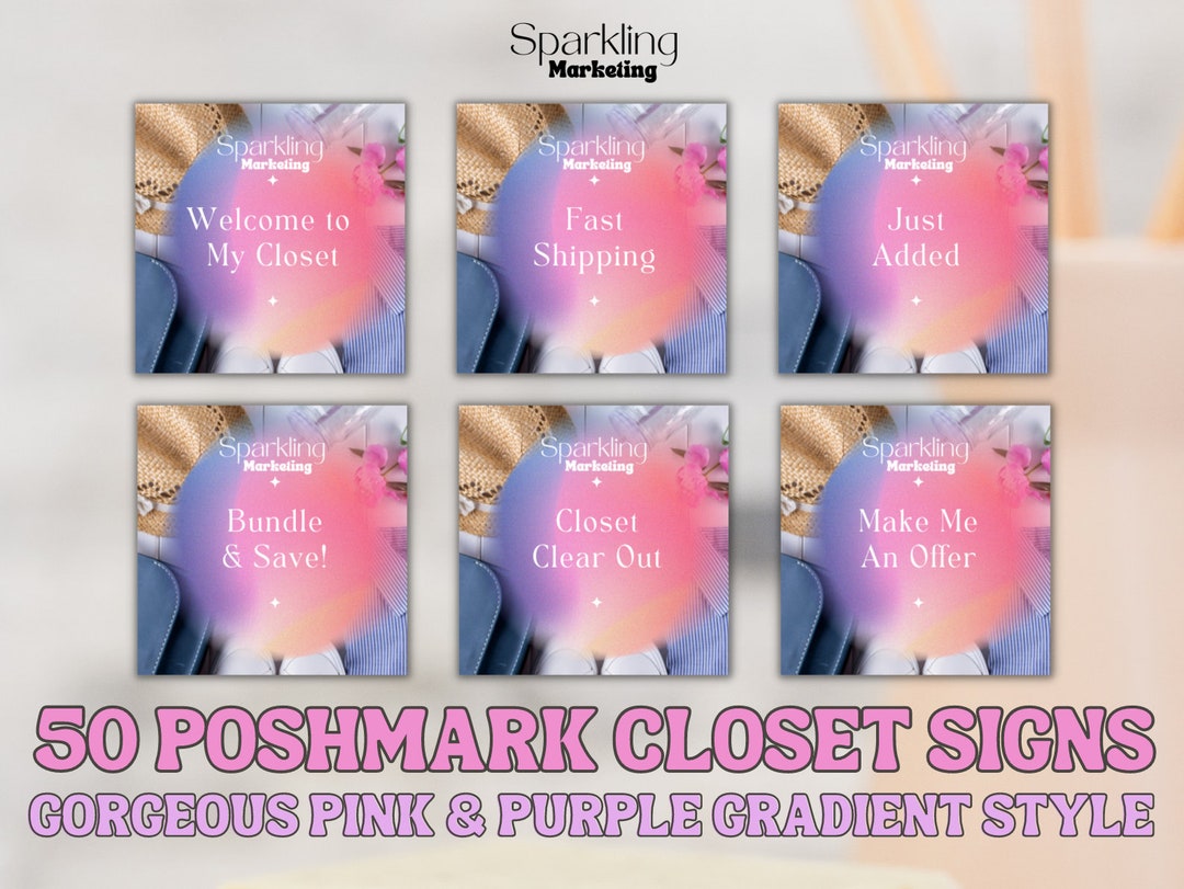 50 Poshmark Closet Signs, Instant Digital Download // Poshmark Seller ...