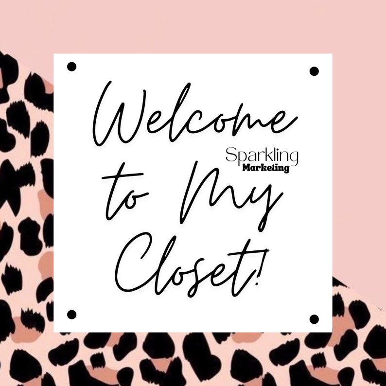 Poshmark Closet Signs, Pink Leopard Print // Poshmark Closet Divider ...