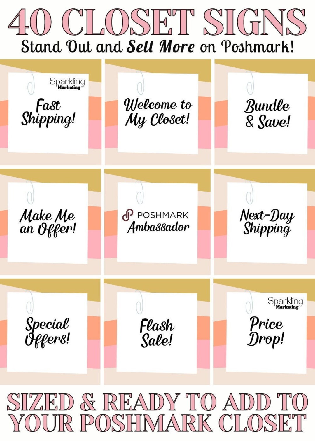 Poshmark Closet Signs, Instant Digital Download // Poshmark Seller ...