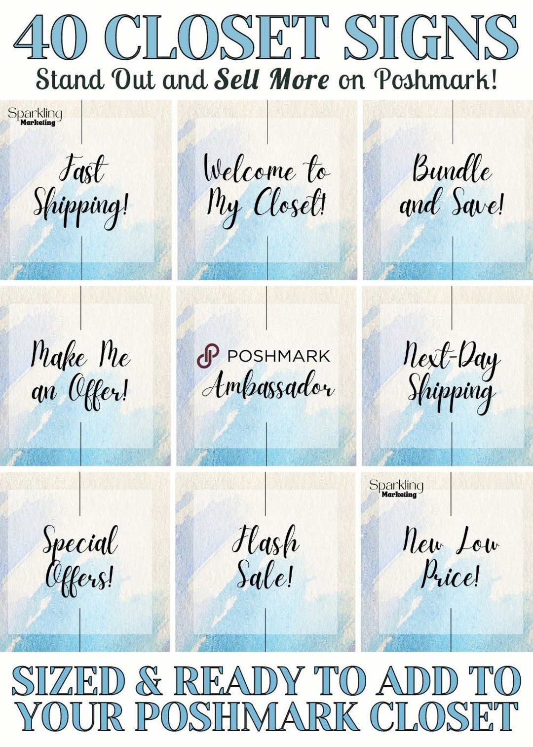 Poshmark Closet Signs, Instant Digital Download // Poshmark Seller ...
