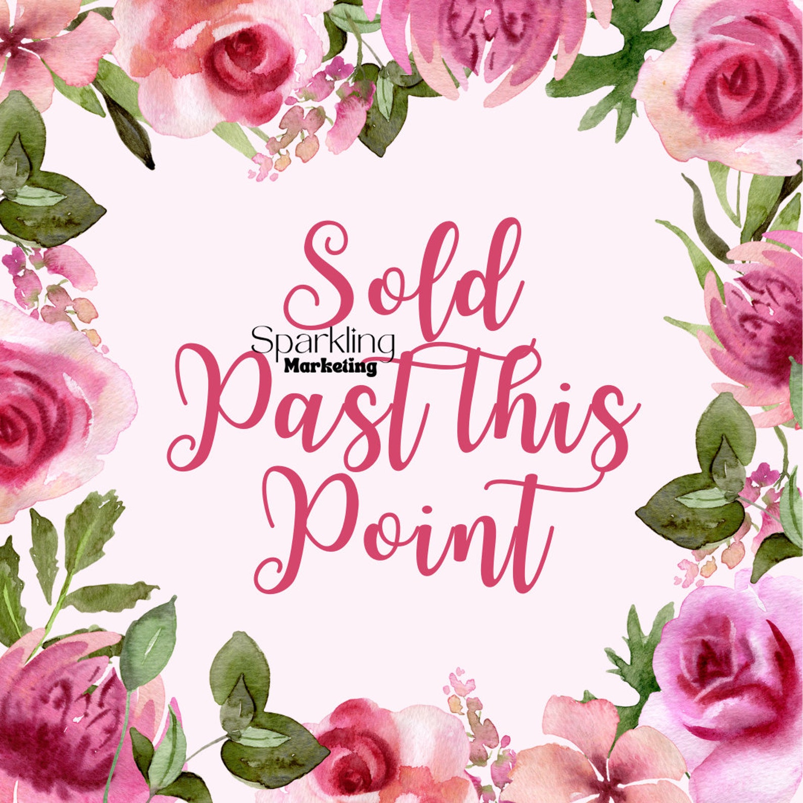 Poshmark Closet Signs, Watercolor Floral Pink Red Rose // Poshmark ...