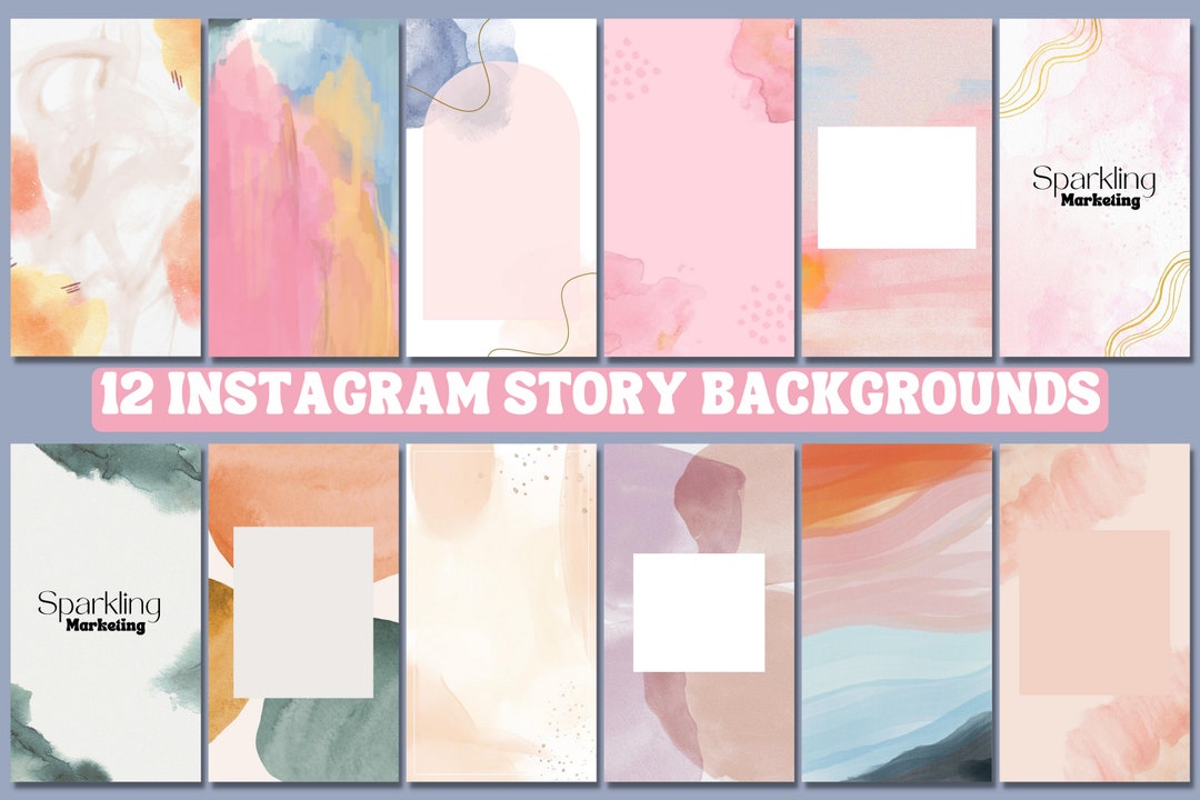 Instagram Story Backgrounds, Abstract Watercolor // Instagram Template ...