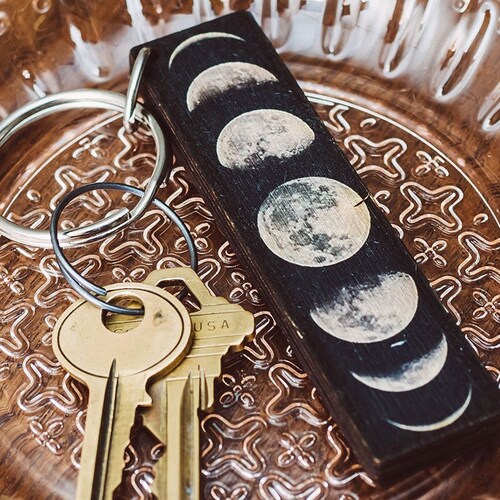 Moon Phases Keychain Mindfulness Gift Meditation Gift Moon - Etsy