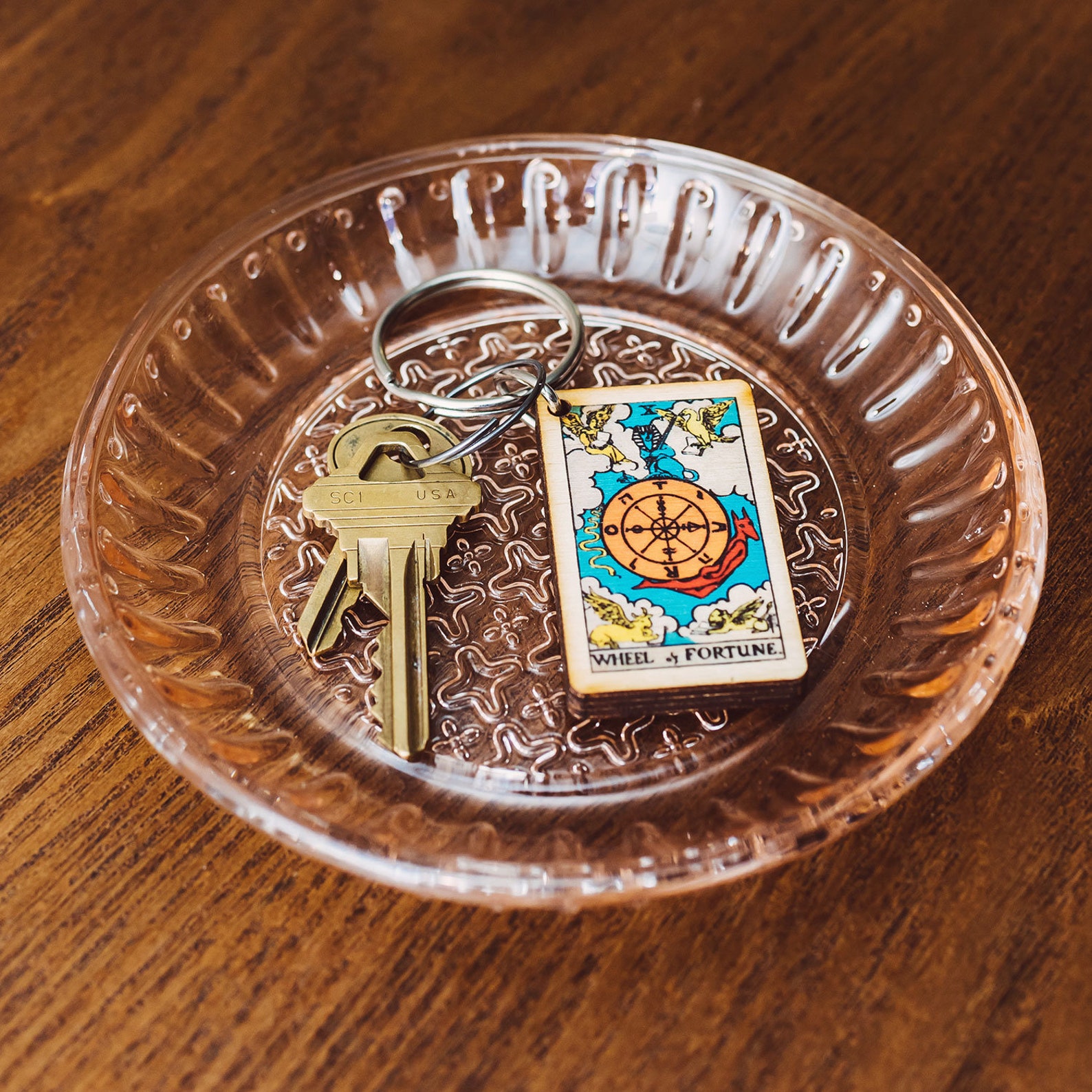 Wheel of Fortune Tarot Card Keychain Wheel of Fortune Gift Wheel of ...