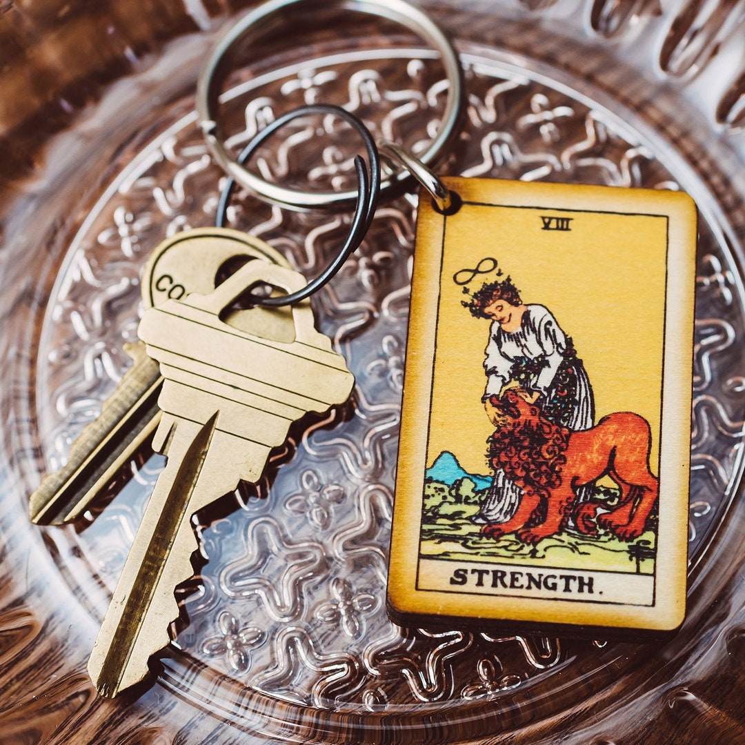 Strength Tarot Card Keychain Strength Gift Meditation Gift Strength ...