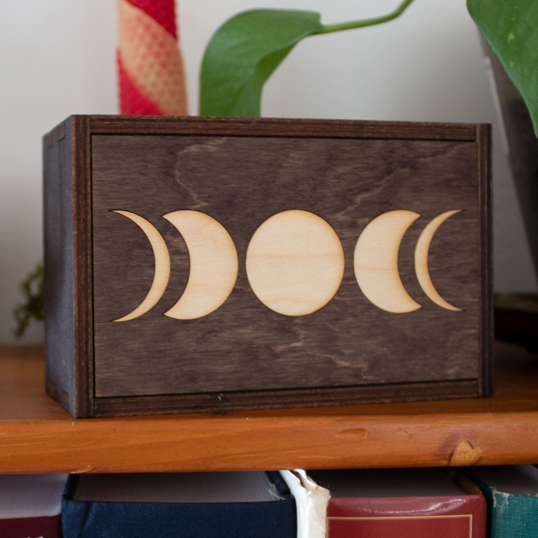 Moon Phases Crescent Moon Jewelry Box Moon Phases Celestial Jewelry Box ...