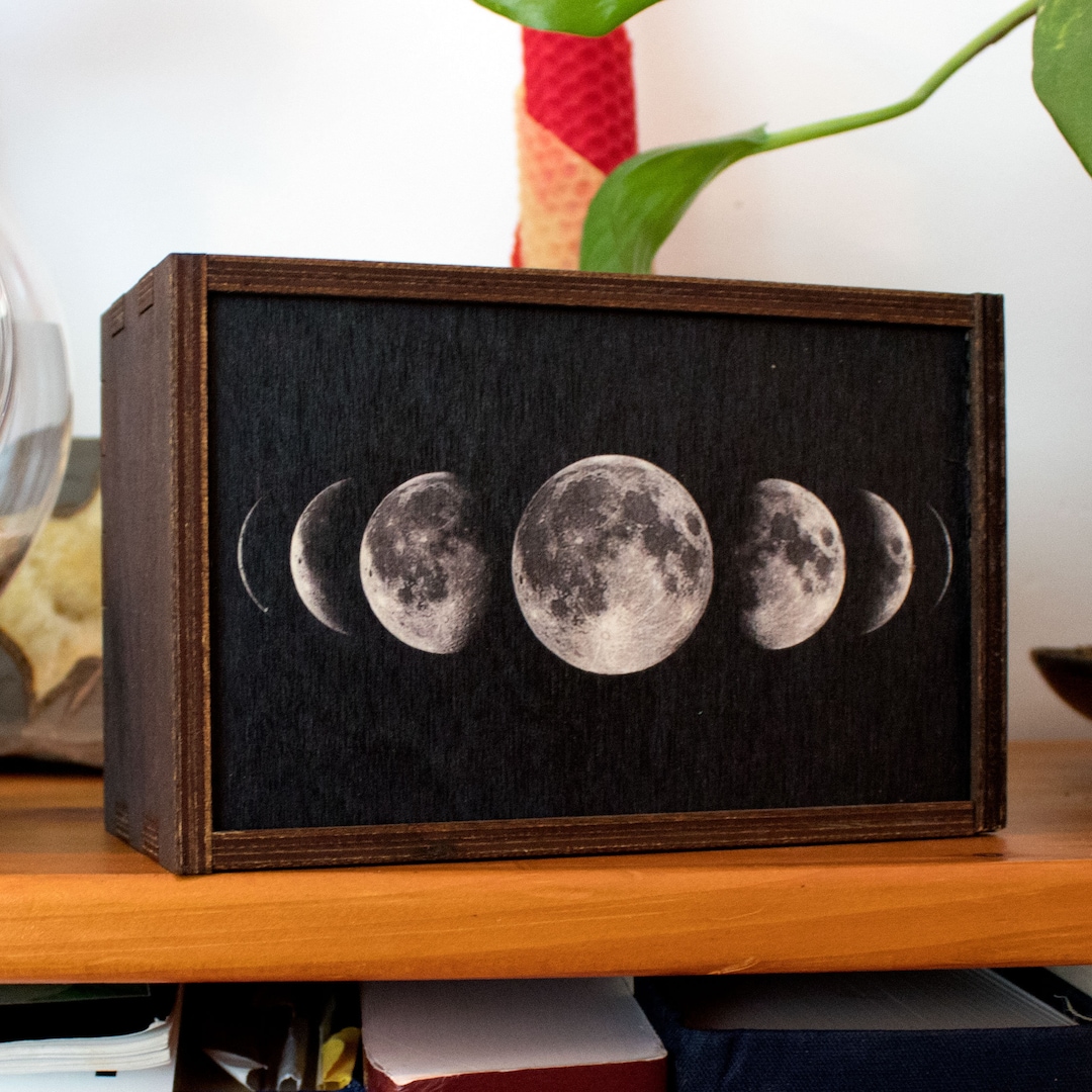 Moon Phases Crescent Moon Jewelry Box Moon Phases Celestial Jewelry Box ...