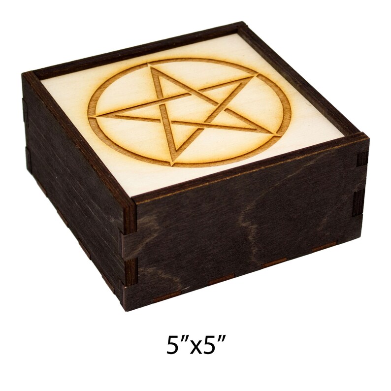 Tarot Cards Box Pentacle Stash Box Pentagram Treasure Box | Etsy