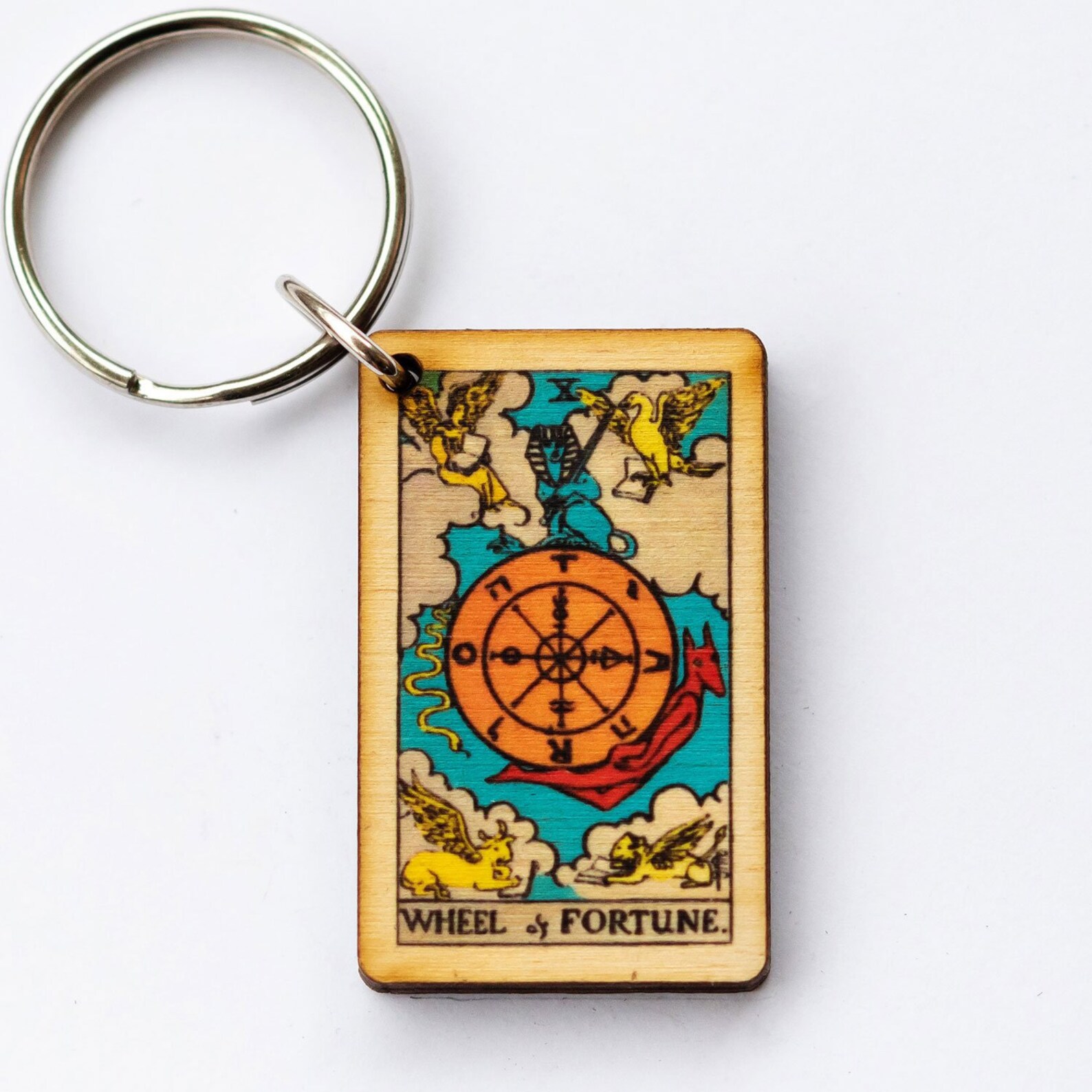 Wheel of Fortune Tarot Card Keychain Wheel of Fortune Gift Wheel of ...