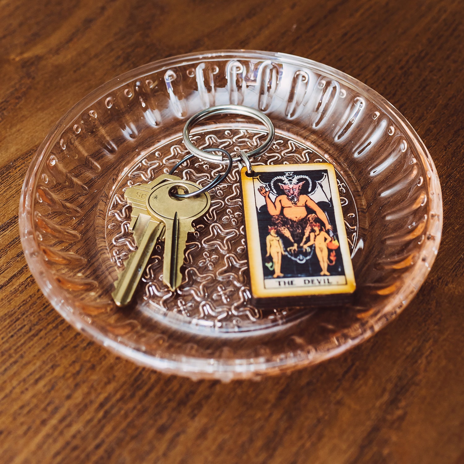 The Devil Tarot Card Keychain Mindfulness Devil Gift | Etsy