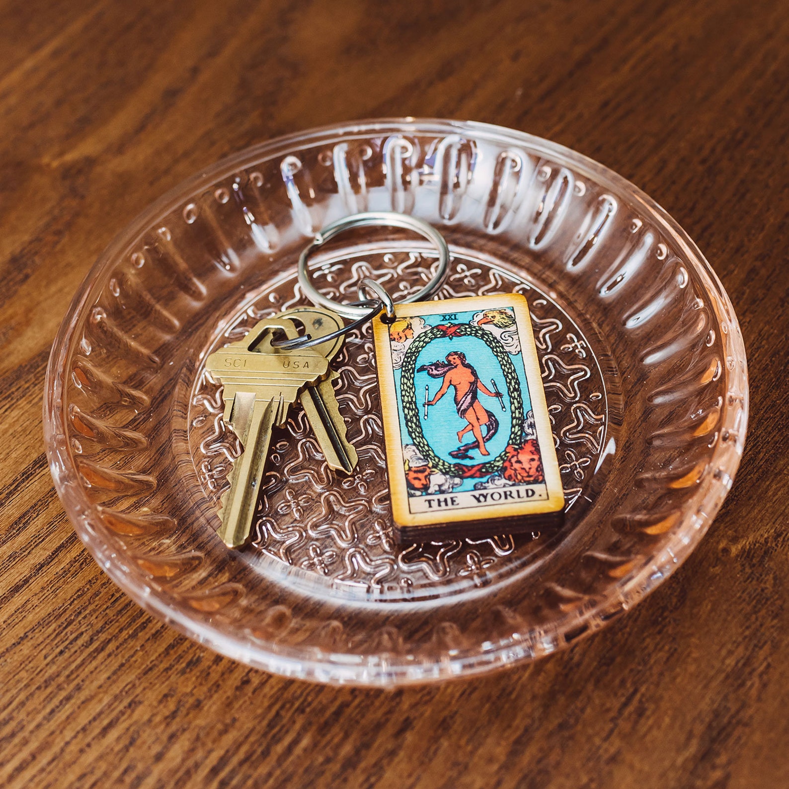 The World Tarot Card Keychain Mindfulness World Gift Meditation Gift ...