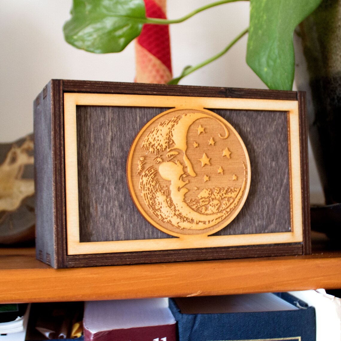 Tarot Cards Box Moon Stash Box Moon Treasure Box Moon - Etsy