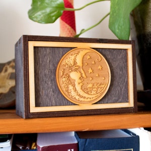 Tarot Cards Box Moon Stash Box Moon Treasure Box Moon Mindfulness Moon ...