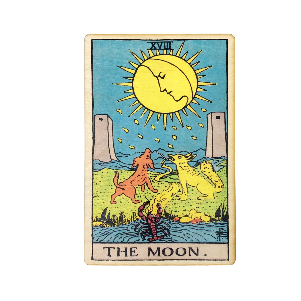 Tarot Cards the Moon Wall Art Wooden Wall Decor the Moon Tarot ...