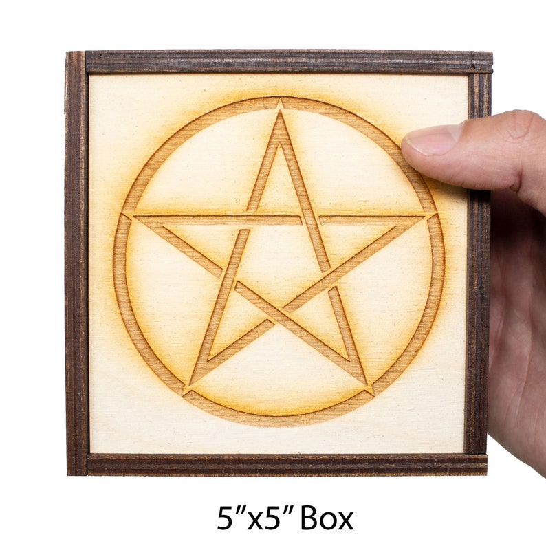 Tarot Cards Box Pentacle Stash Box Pentagram Treasure Box | Etsy