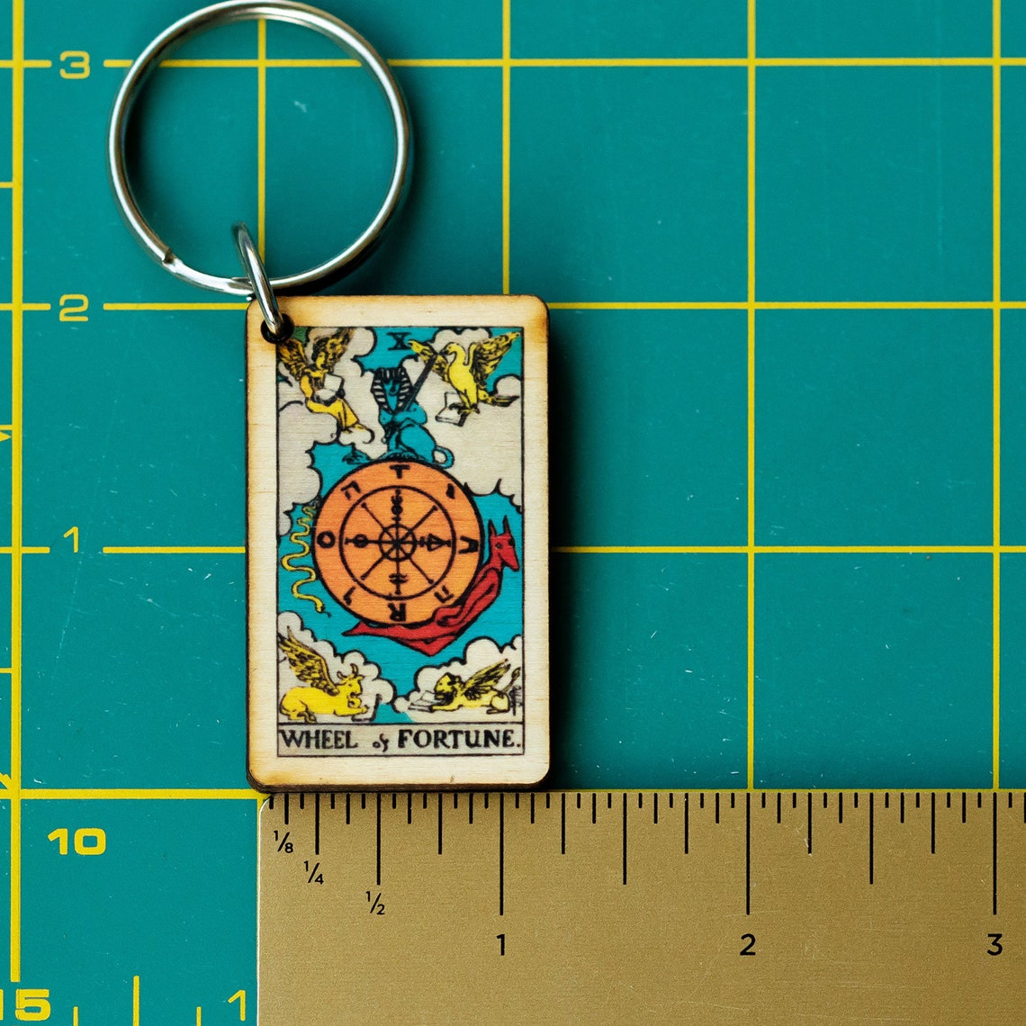 Wheel of Fortune Tarot Card Keychain Wheel of Fortune Gift Wheel of ...