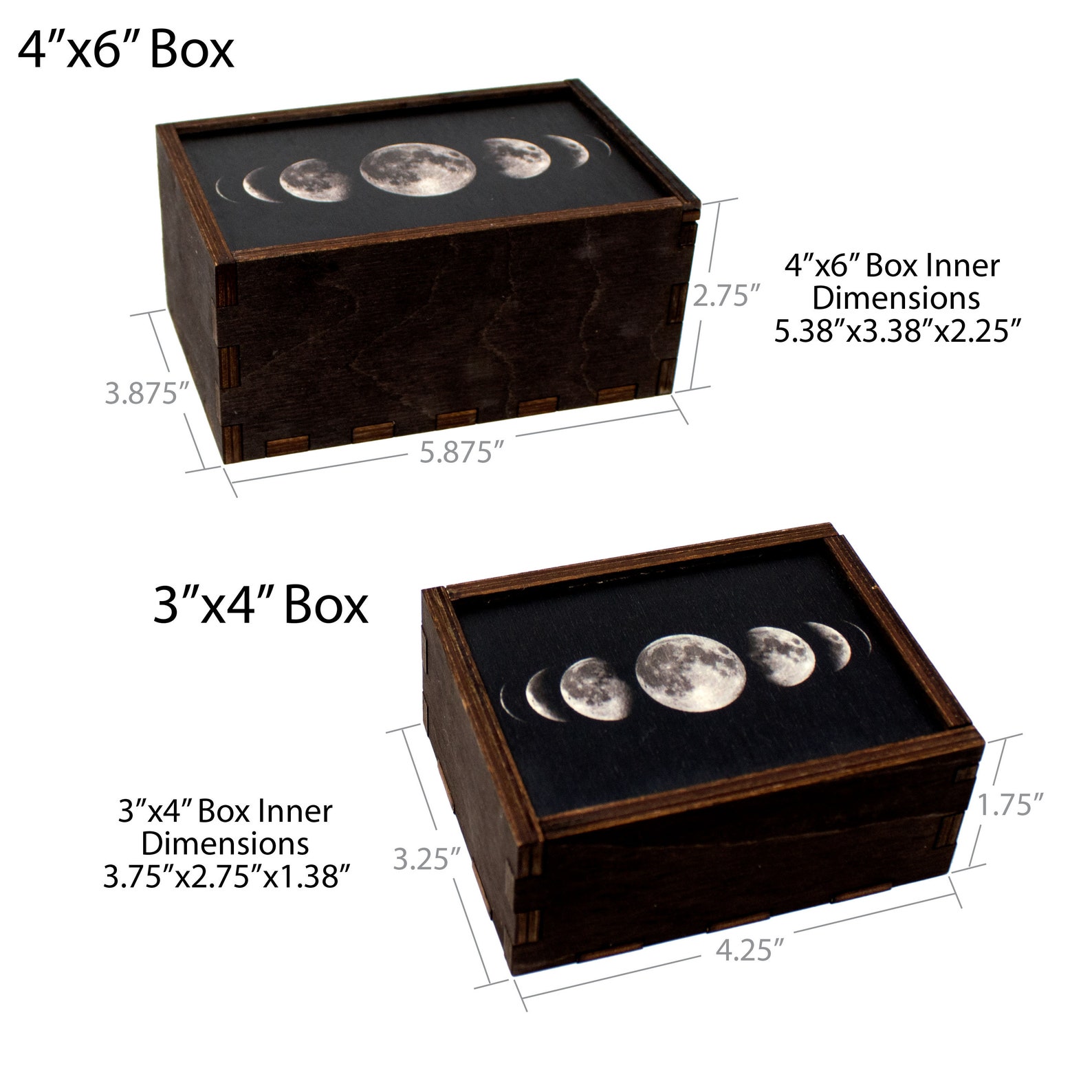 Moon Phases Crescent Moon Jewelry Box Moon Phases Celestial | Etsy