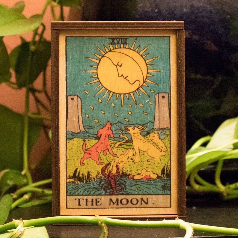 Tarot Cards Box The Moon Stash Box The Moon Tarot Treasure Box | Etsy