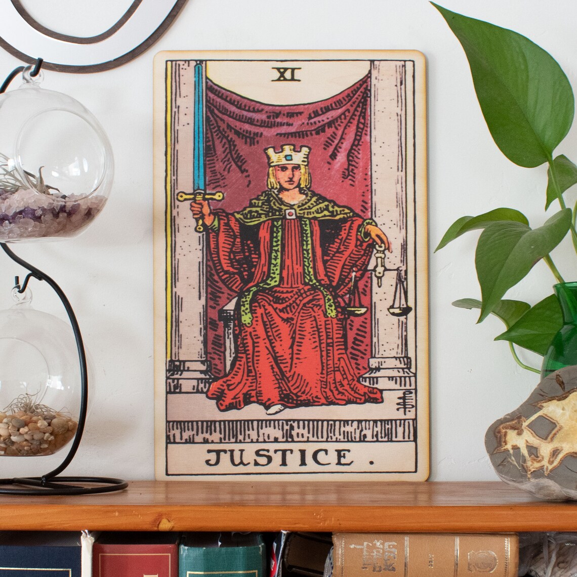 Tarot Cards Justice Wall Art Wooden Wall Decor Justice Tarot Etsy