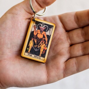 The Devil Tarot Card Keychain Mindfulness Devil Gift - Etsy