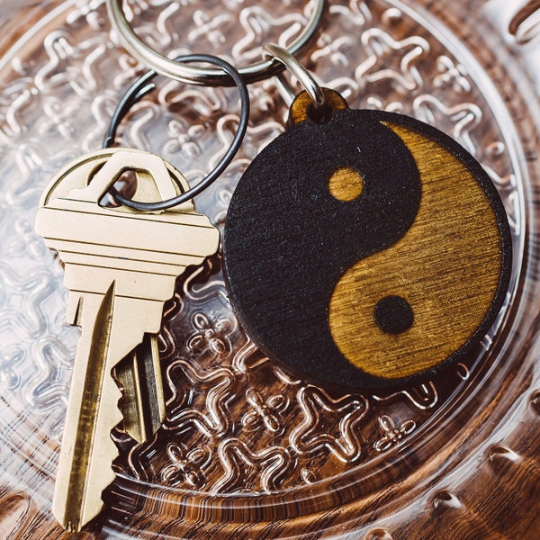 Yin Yang Keychain - Etsy
