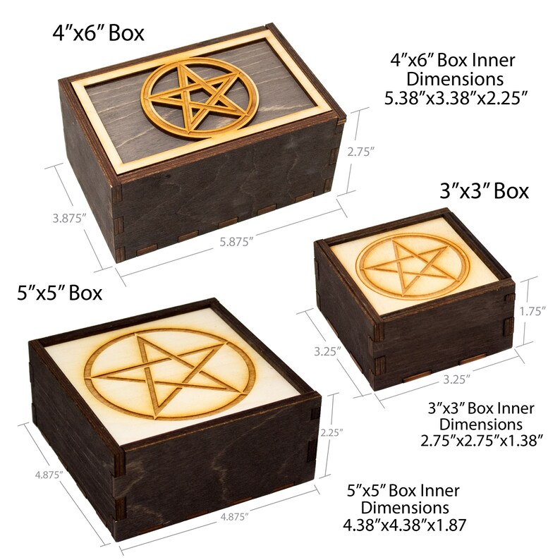 Tarot Cards Box Pentacle Stash Box Pentagram Treasure Box | Etsy