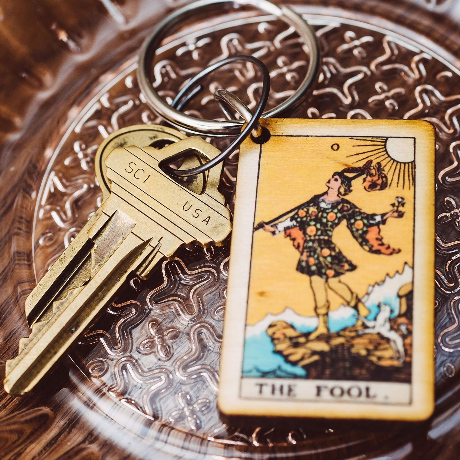 The Fool Tarot Card Keychain Mindfulness the Fool Gift - Etsy