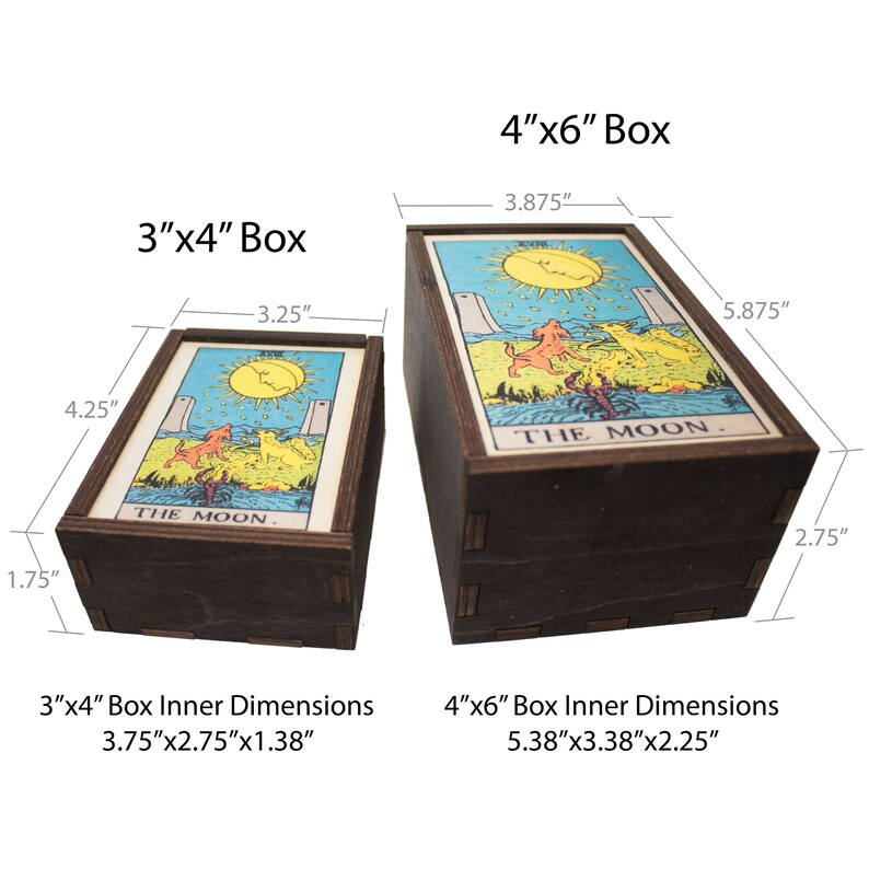 Tarot Cards Box the Moon Stash Box the Moon Tarot Treasure Box - Etsy