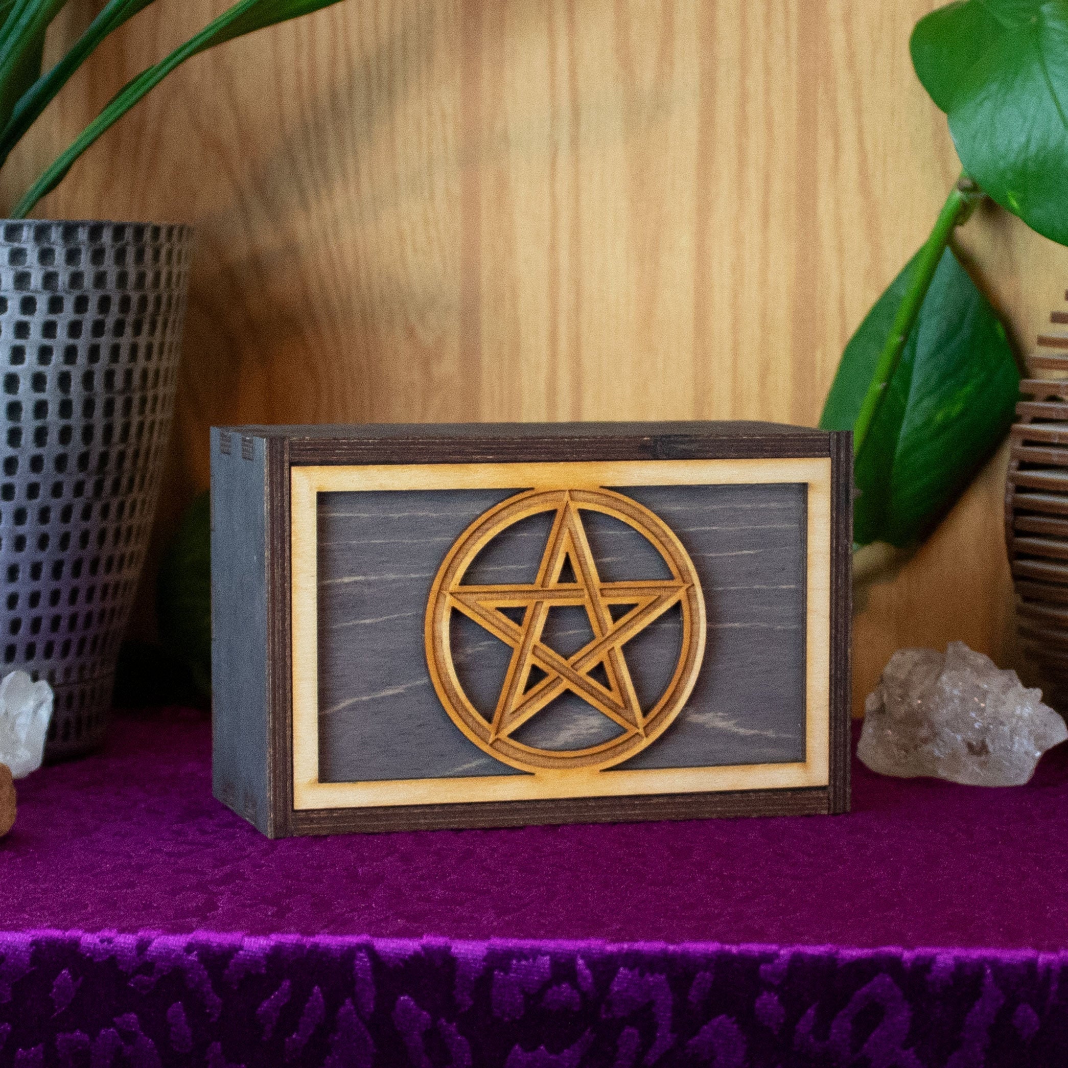 Tarot Cards Box Pentacle Stash Box Pentagram Treasure Box | Etsy
