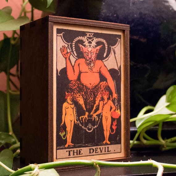 Tarot Cards Box The Devil Stash Box The Devil Tarot Treasure | Etsy