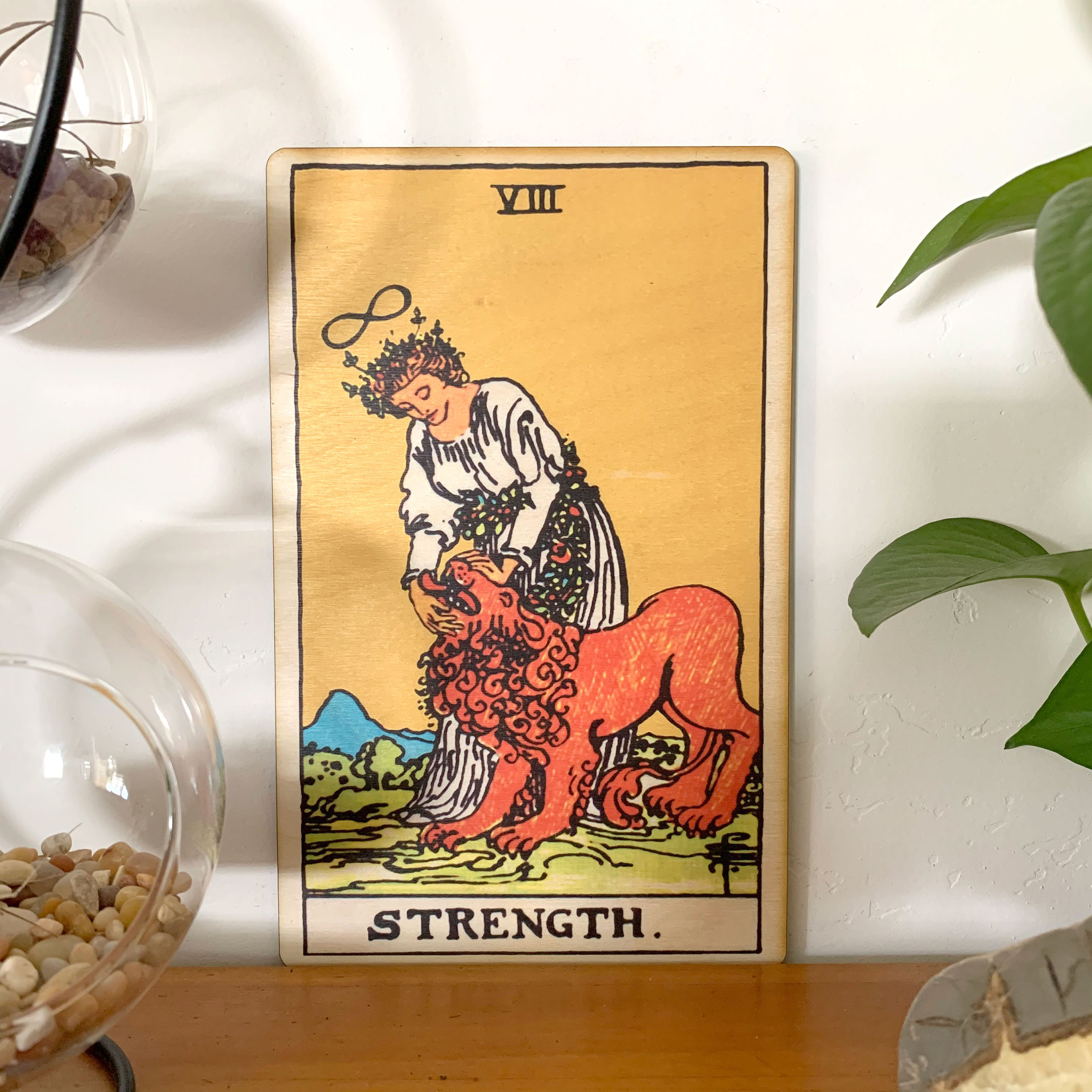 Tarot Cards Strength Wall Art Wood Wall Decor Strength Tarot | Etsy
