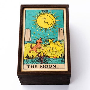 Tarot Cards Box the Moon Stash Box the Moon Tarot Treasure Box Tarot ...