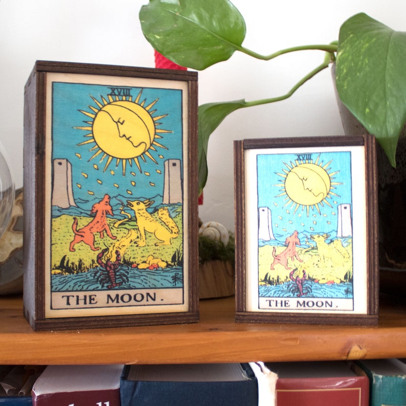 Tarot Cards Box the Moon Stash Box the Moon Tarot Treasure Box - Etsy