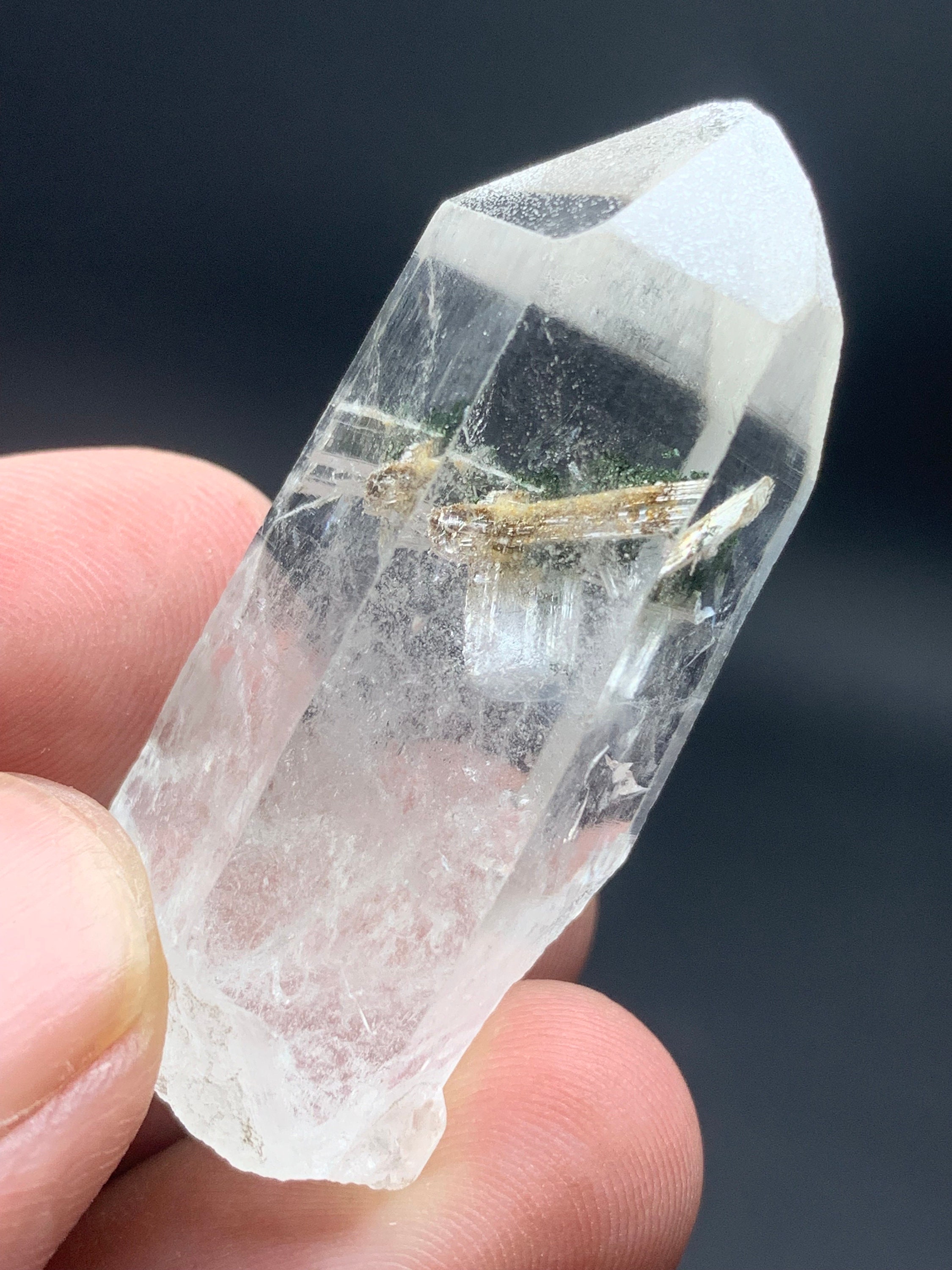 Rare Rutile With Chlorite Inside Quartz Crystal. - Etsy