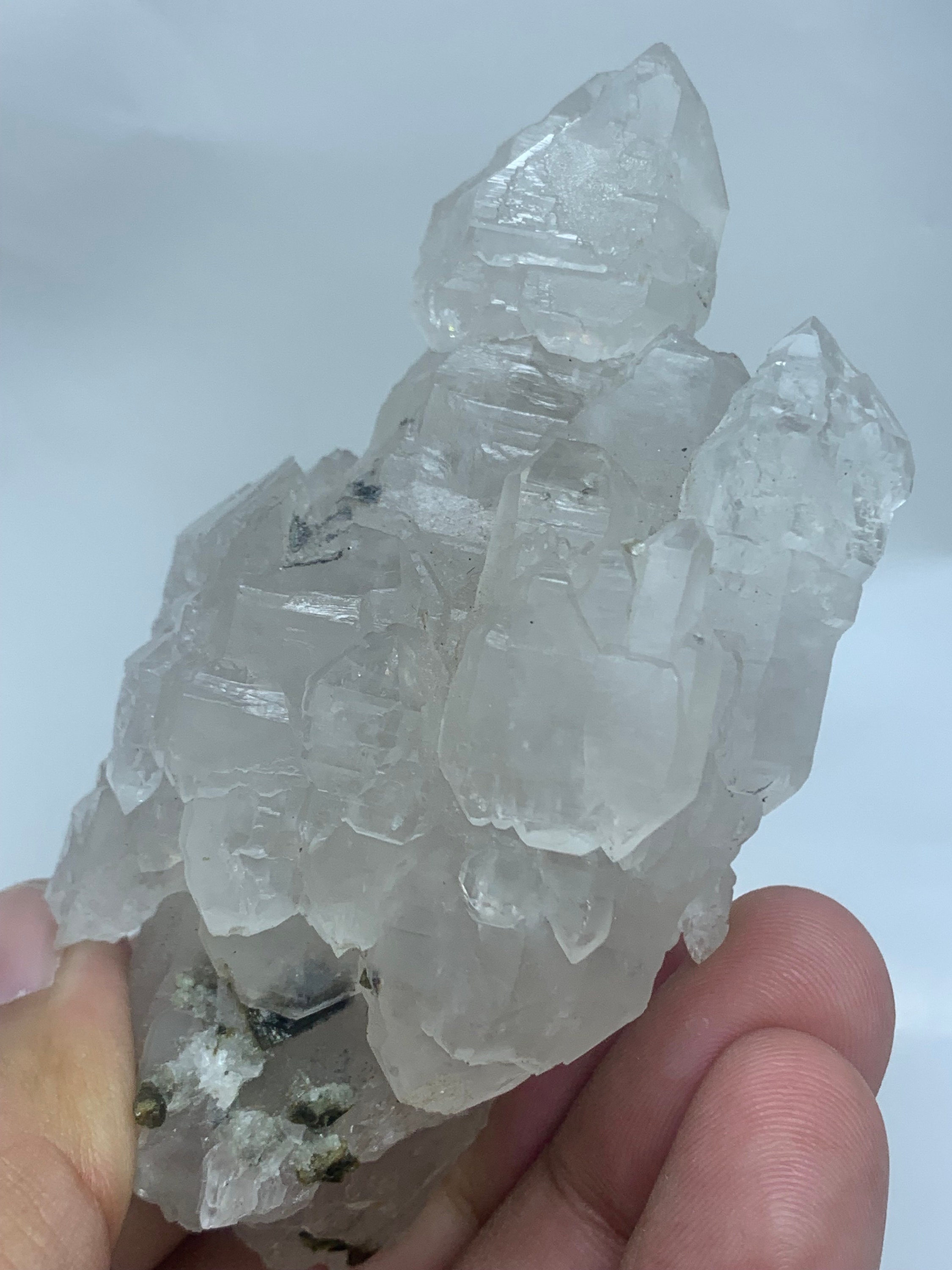 Rare Sceptre Elestial Quartz With Tourmaline and Mica Specimen. - Etsy