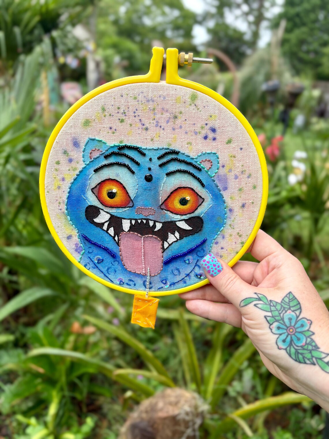 Derpy Tiger Art - Kpop Demon Hunters Mixed Media Embroidery and ...