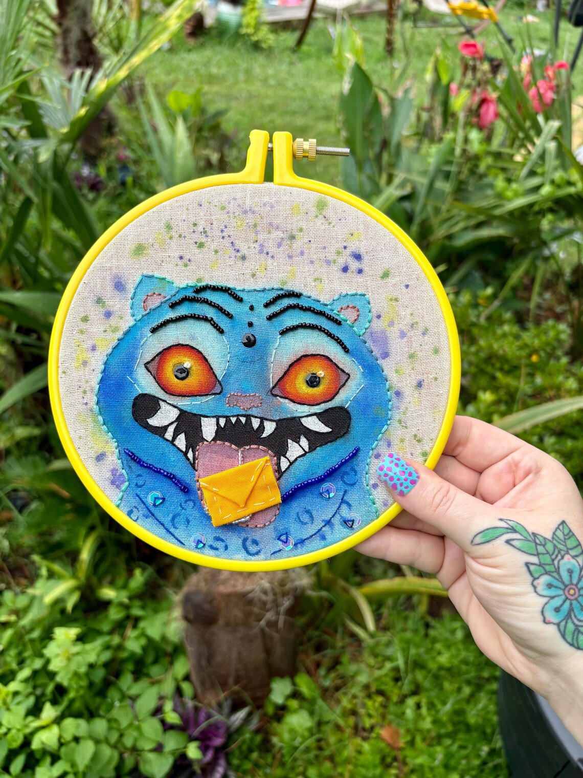 Derpy Tiger Art - Kpop Demon Hunters Mixed Media Embroidery and ...