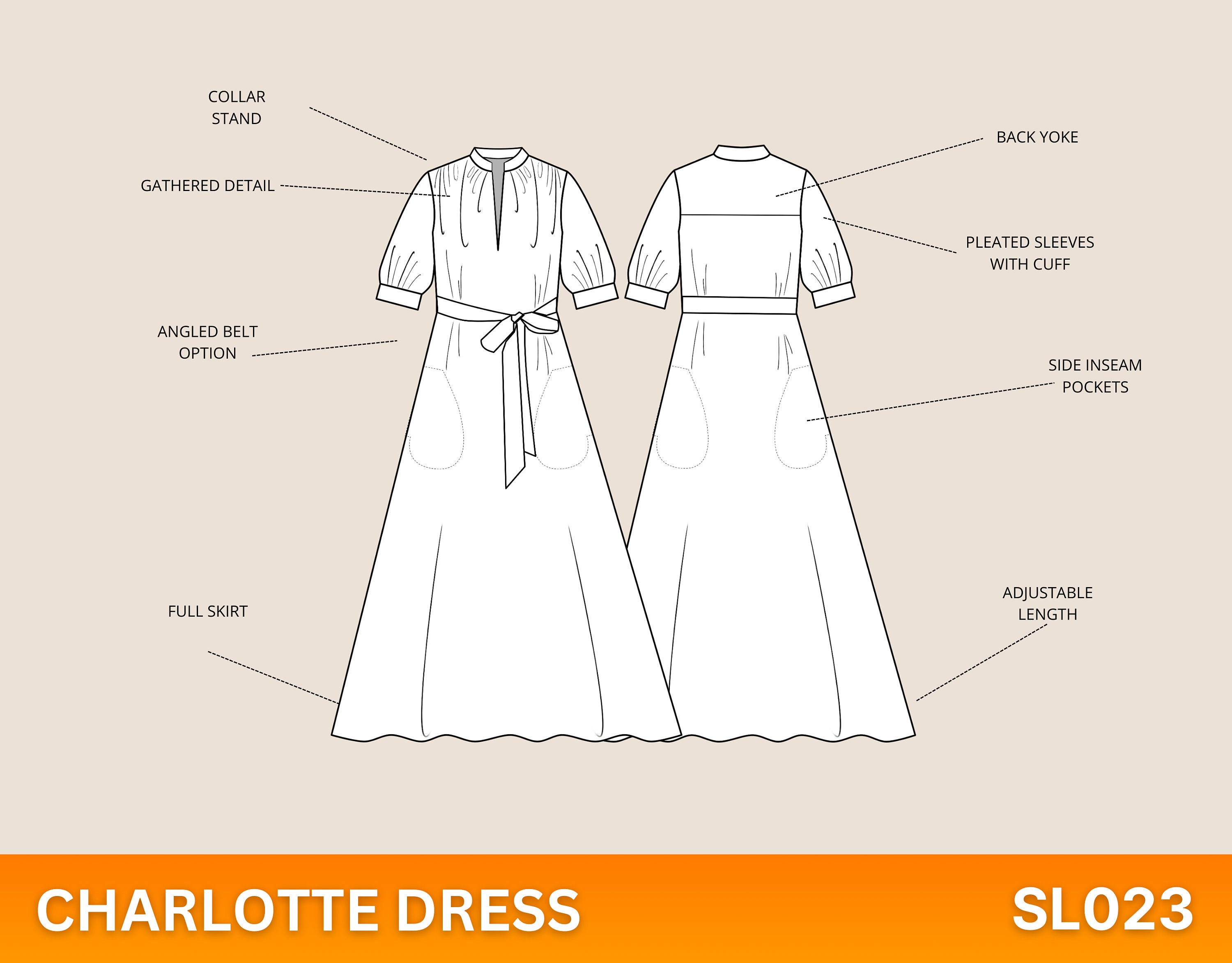 SEW LOOK - Charlotte Day Dress - PDF Easy Beginner Sewing Pattern Xs ...