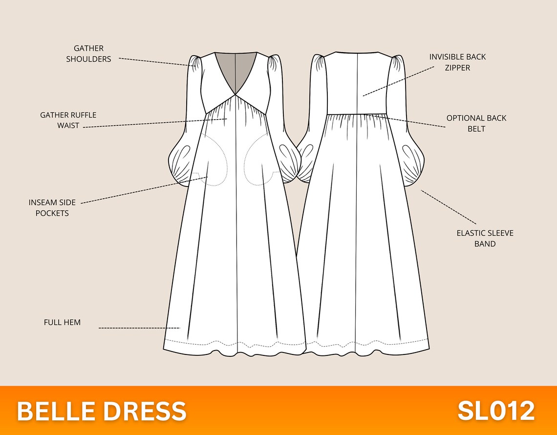 SEW LOOK Belle Boho Long Maxi Dress Pattern PDF (Download Now) - Etsy