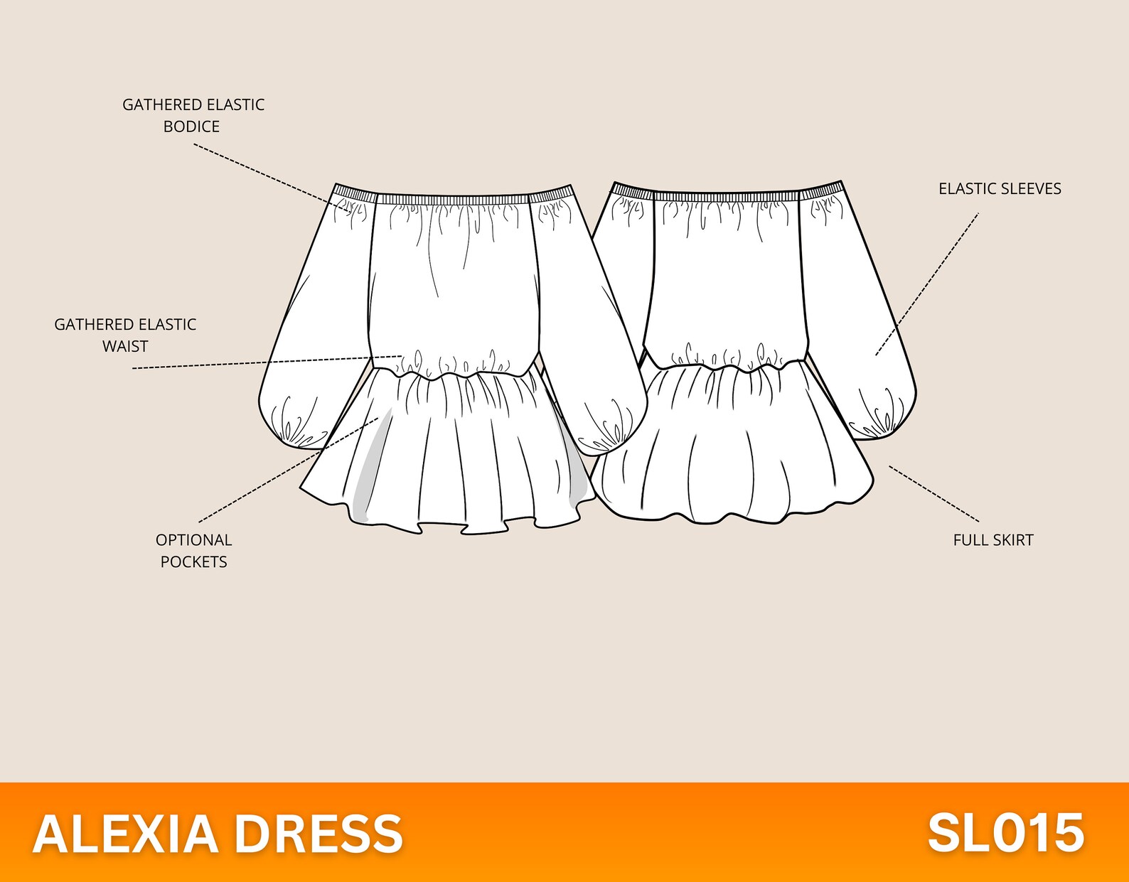 SEW LOOK Alexia Elastic off the Shoulder Mini Dress Pattern PDF Easy ...