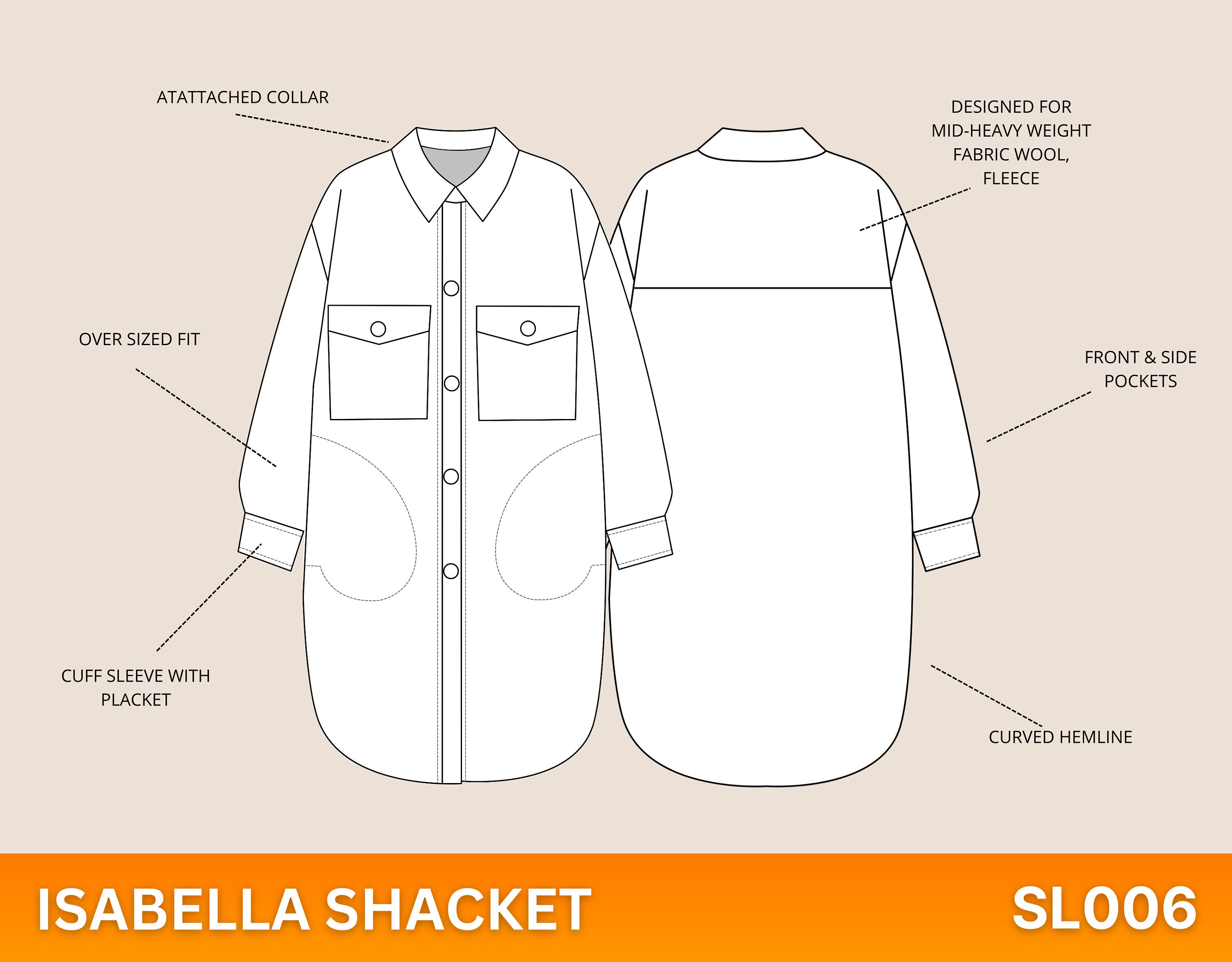 SEW LOOK Isabella Oversized Shacket Coat Pattern PDF Easy - Etsy