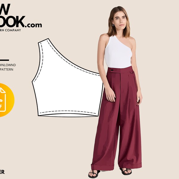 One Shoulder Dress Pattern - Etsy