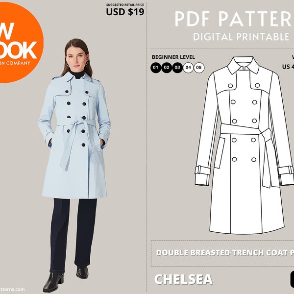 Trench Coat Pattern - Etsy