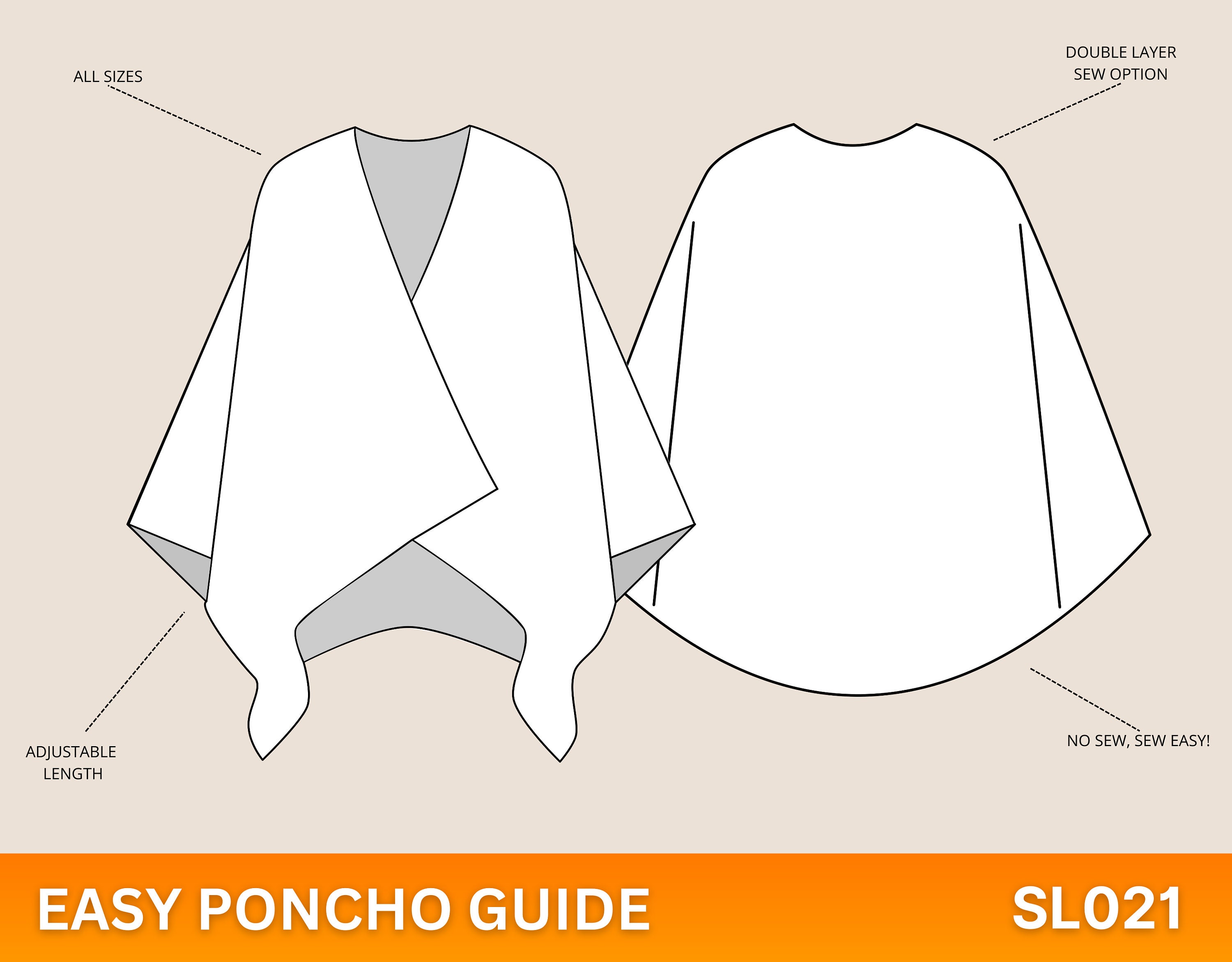 SEW LOOK - Easy Poncho Guide - PDF Easy Beginner Sewing Pattern All ...