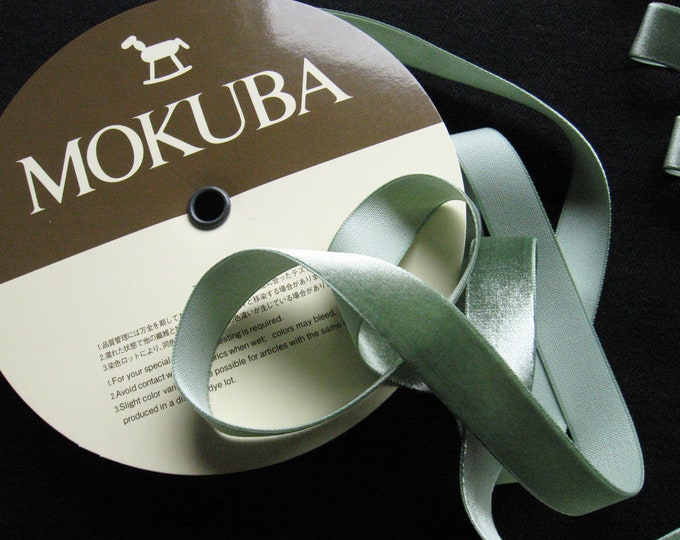 Mokuba Velvet Ribbon by the Yard in Seafoam Green - Etsy
