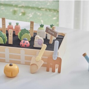 14 Piece Sensory Bin Miniature Wooden Farm Toy or Garden/ Wooden Garden ...