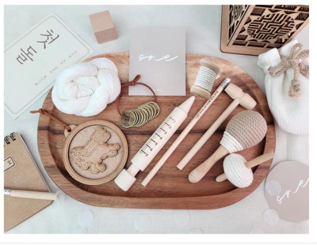 Wooden 9 Pieces Dohl Doljabi Korean First Birthday Dol Korea Modern ...