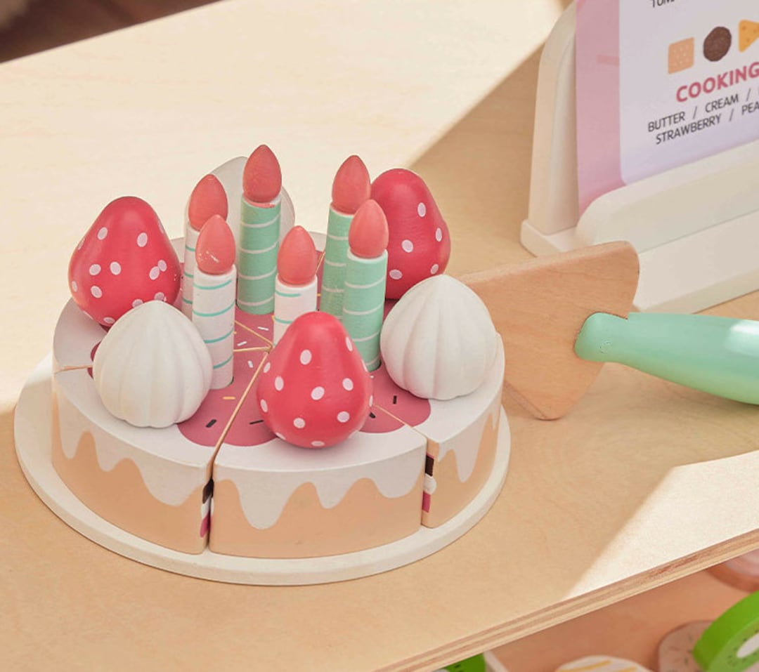 Play Birthday Cake , Wooden Birthday Cake Toy, Wooden Cake, Play ...
